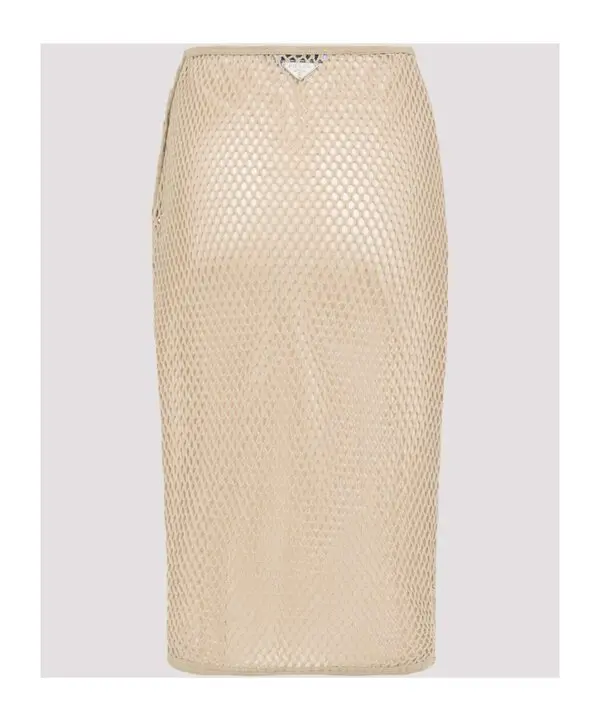 Prada Crochet Midi Knitted Skirt