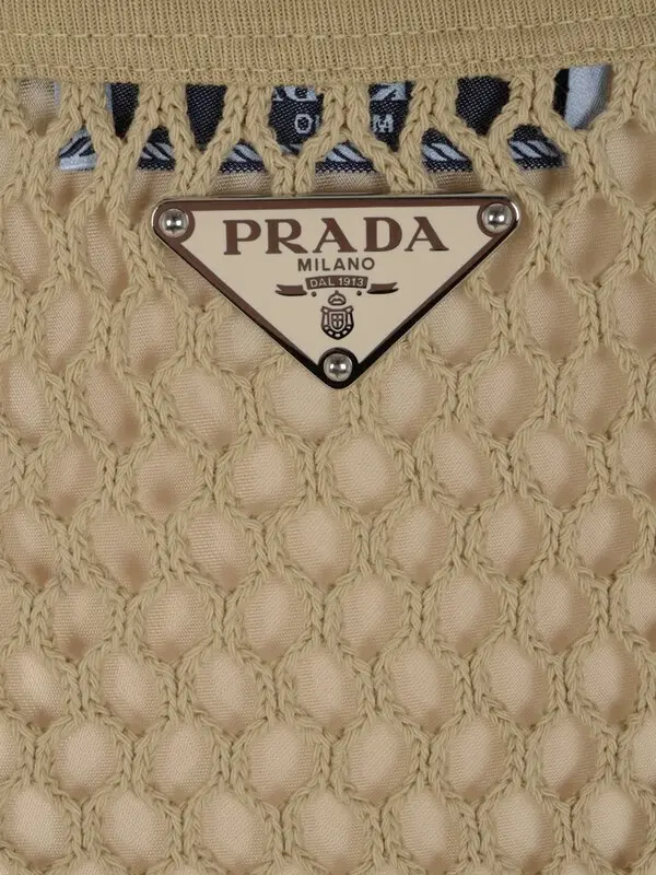 Prada Logo Plaque Midi Skirt - Rope Ash