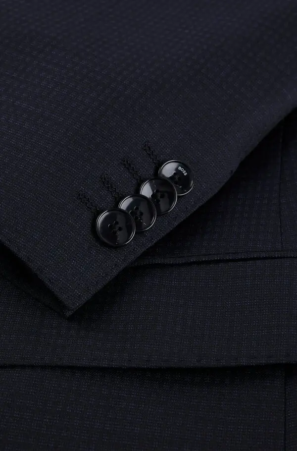 Hugo Boss Single-breasted Virgin Wool Suit - Dark Blue