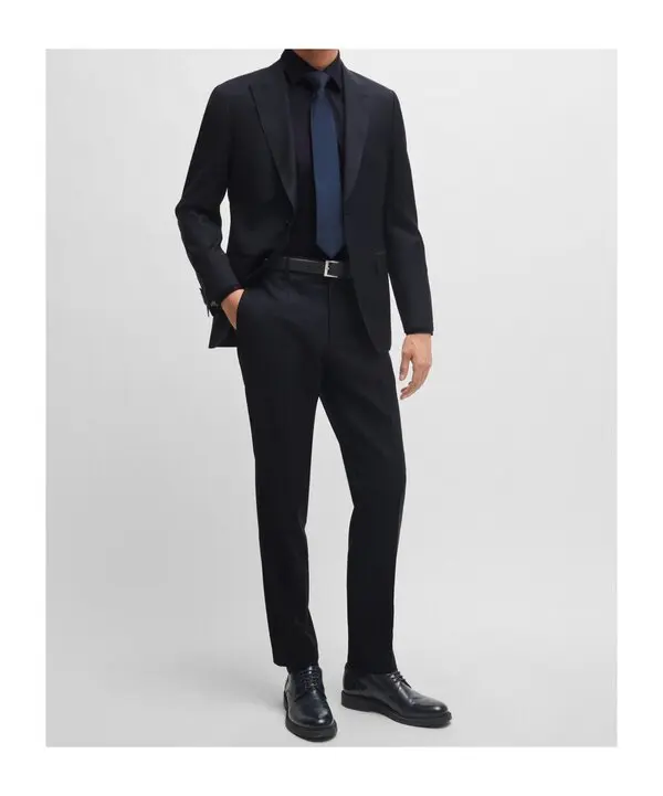 Hugo Boss Single-breasted Virgin Wool Suit - Dark Blue
