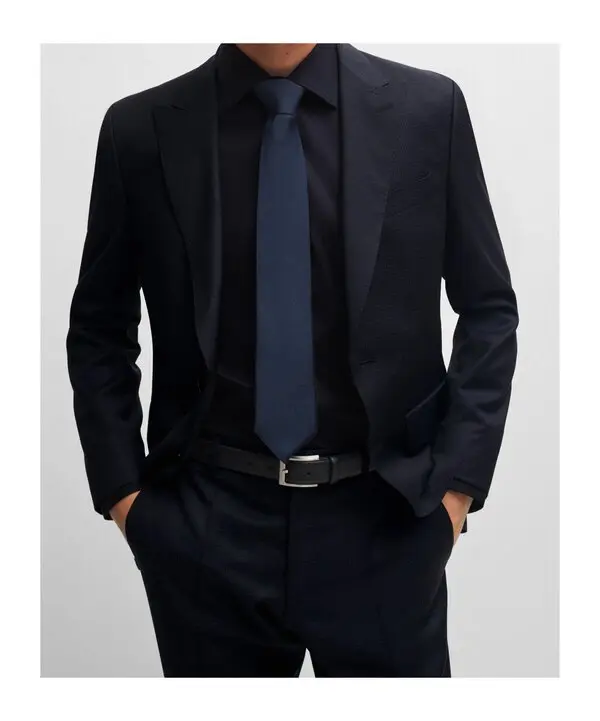 Hugo Boss Single-breasted Virgin Wool Suit - Dark Blue