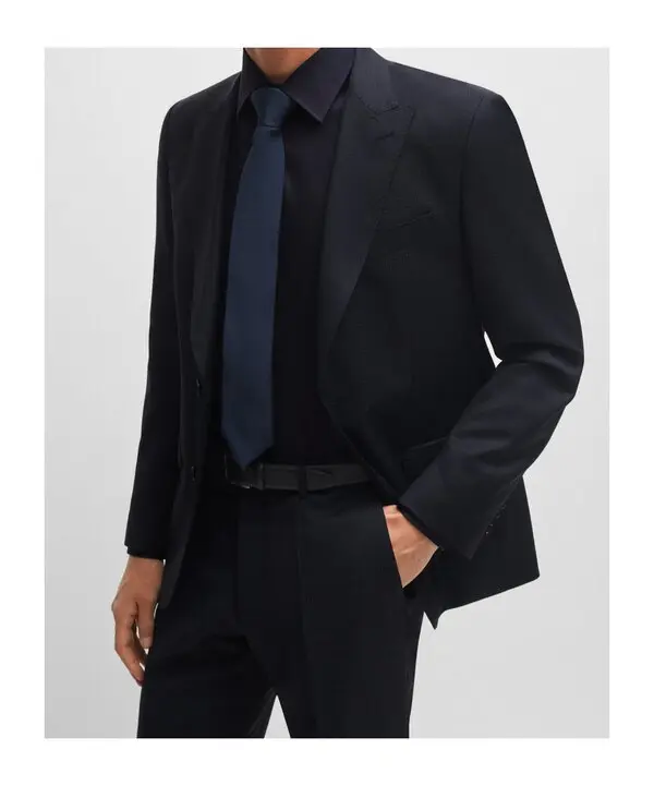 Hugo Boss Single-breasted Virgin Wool Suit - Dark Blue