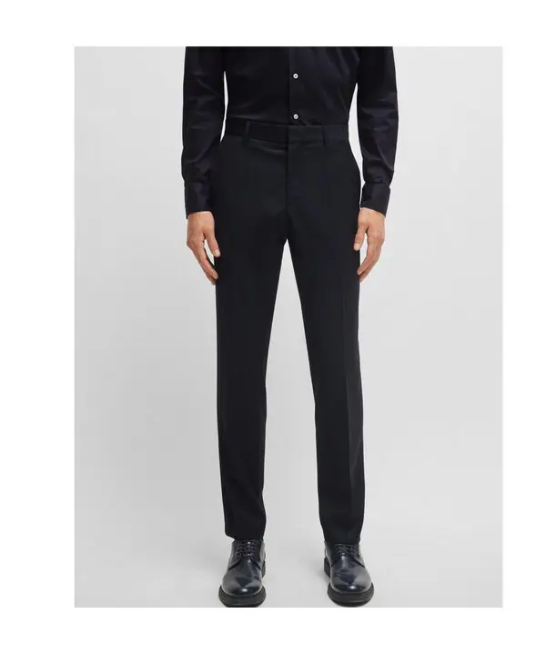 Hugo Boss Single-breasted Virgin Wool Suit - Dark Blue