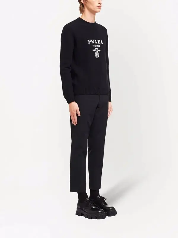 Prada Logo Detailed Knitted Jumper