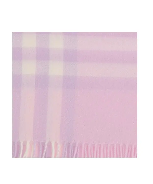 Burberry Checked Fringed-edge Scarf - Pink