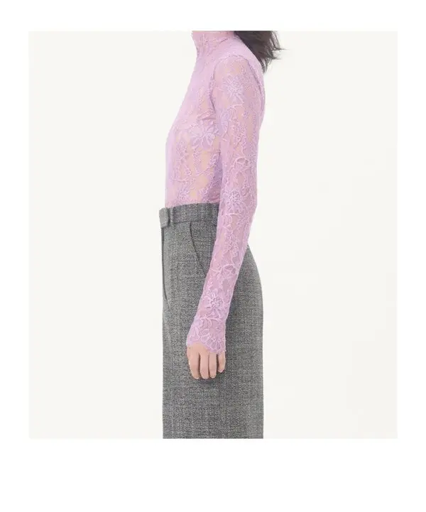 Valentino Garavani Lace Detailed Mock Neck Bodysuit - Purple