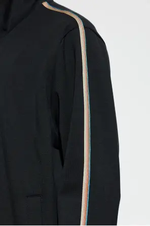 Paul Smith Stand Collar Zipped Sweatshirt With Side Stripes