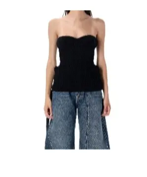JEAN PAUL GAULTIER Ribbed Knit Bustier Top