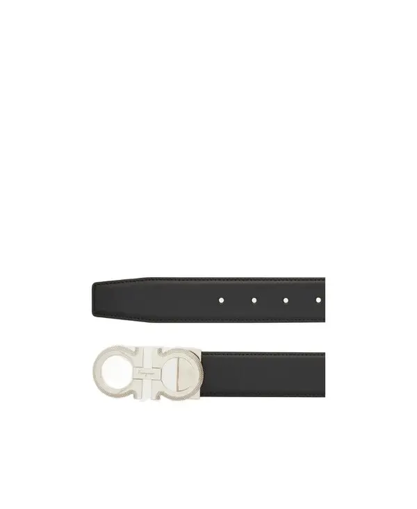 FERRAGAMO Gancini Reversible Belt - Black