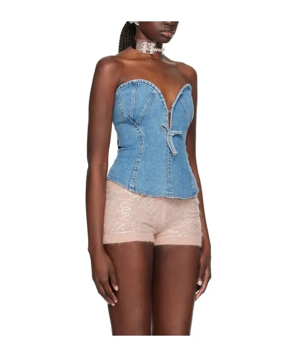 Blumarine Spliced Denim Bustier