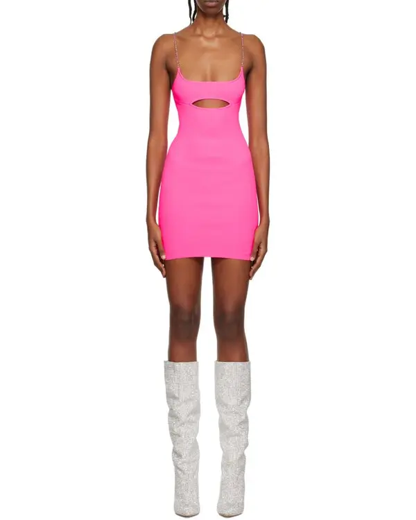 Gcds Logo Embellished Spaghetti Strap Mini Dress