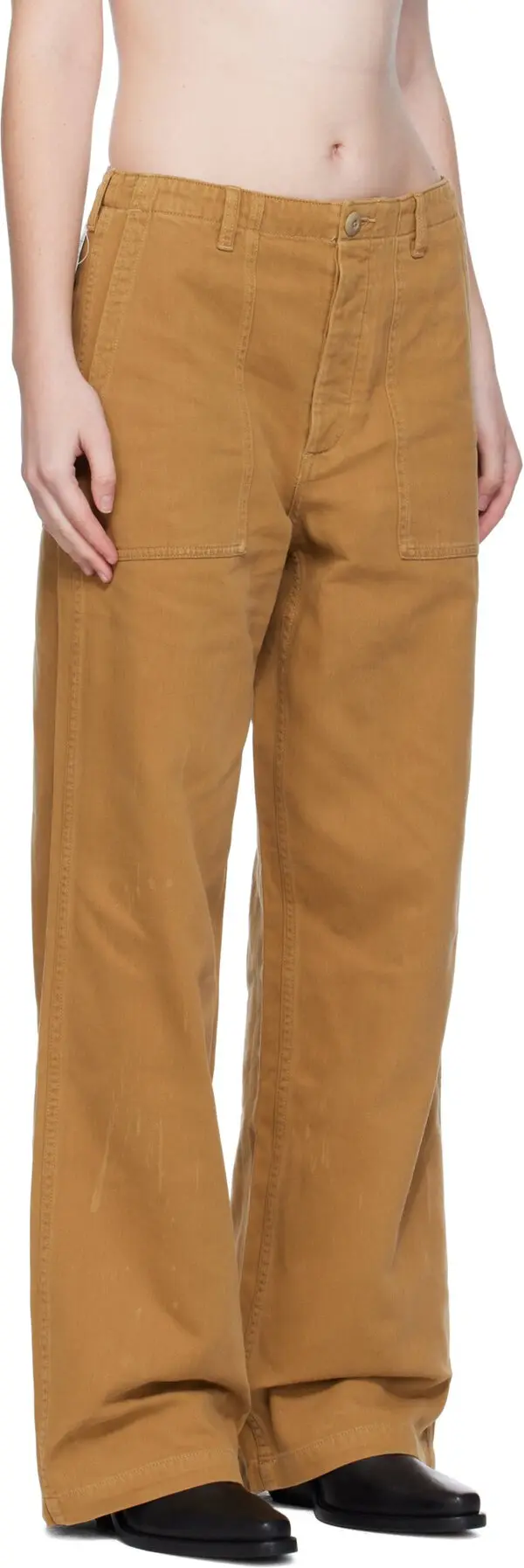 R13 Wide-leg Cargo Twill Trousers