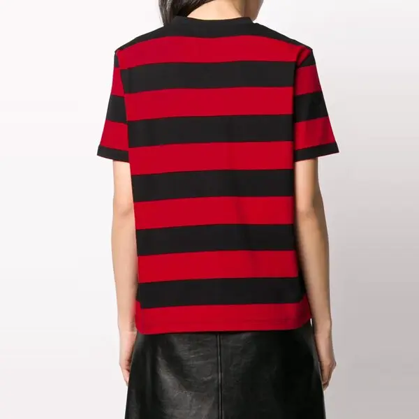 MSGM Striped Logo Print T-shirt