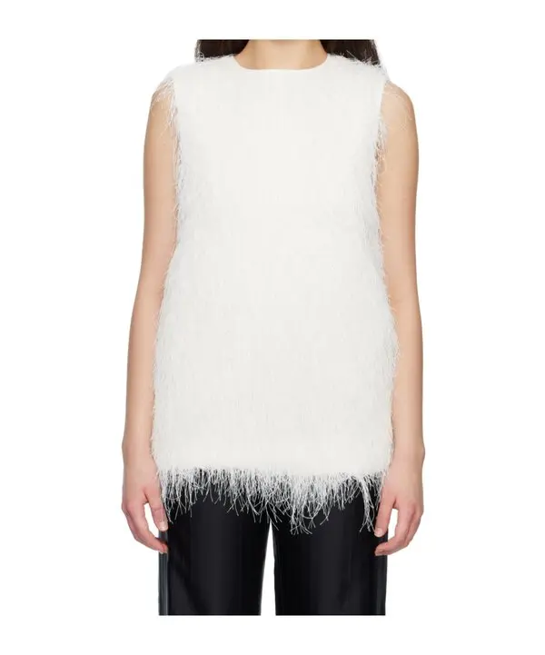 Loulou De Saison Yasmin Fringed Sleeveless Top - White