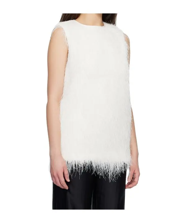 Loulou De Saison Yasmin Fringed Sleeveless Top - White