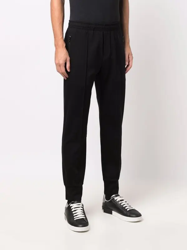 Emporio Armani Mid-rise Slim-fit Track Pants - Black