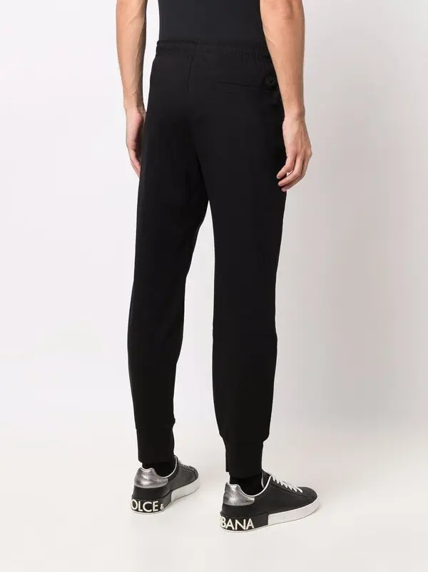 Emporio Armani Mid-rise Slim-fit Track Pants - Black
