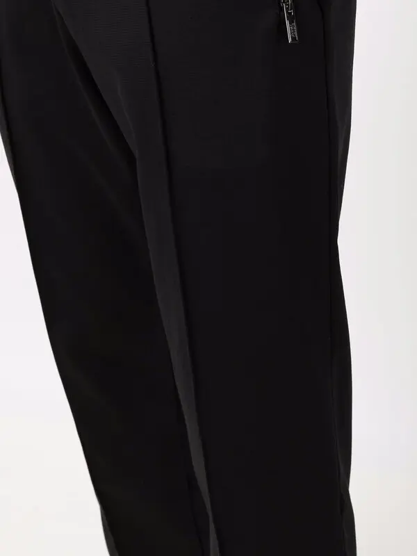 Emporio Armani Mid-rise Slim-fit Track Pants - Black