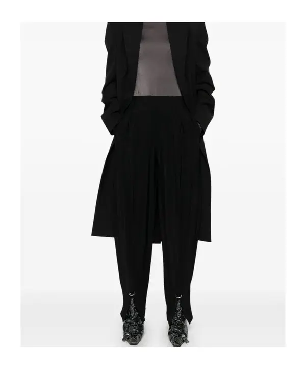 MUGLER Pierced Loose Tailored Trousers - Black