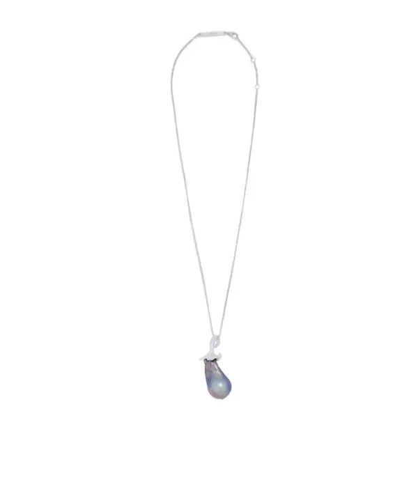 Loewe Eggplant Pendant Necklace - Silver/purple