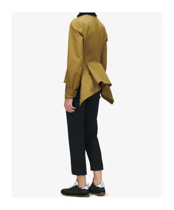 Alexander McQueen Cotton Herringbone Kickback Jacket With Corduroy Collar - Tan
