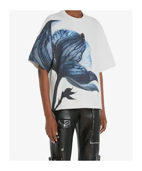 Alexander McQueen Crew Neck T-shirt With Floral Print