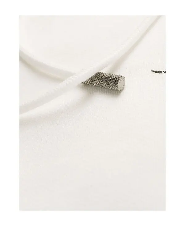 Off-White Logo Character Printed Hooded Hoodie - White