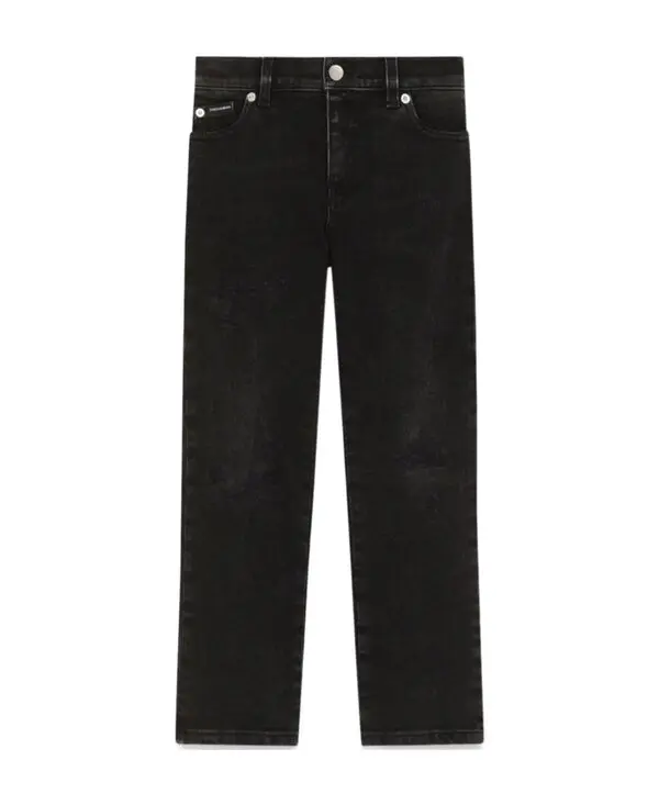 Dolce & Gabbana Graffiti-print Straight-leg Jeans - Black