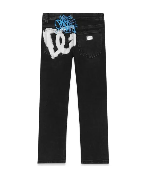 Dolce & Gabbana Graffiti Print Straight Leg Jeans