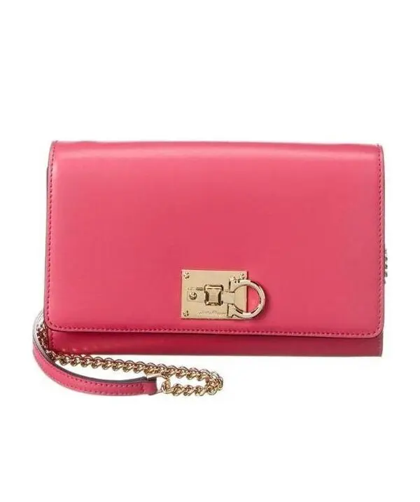 FERRAGAMO Metal Snap Shoulder Bag