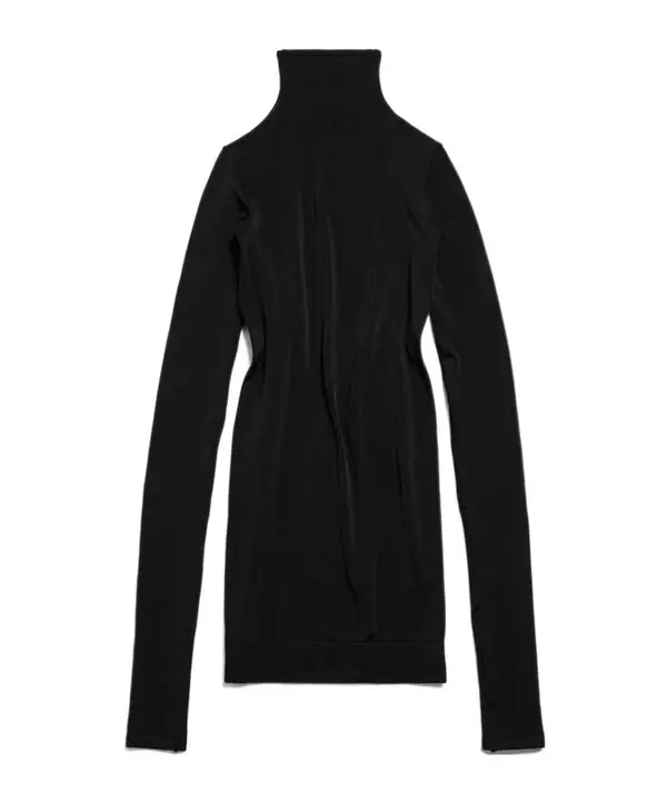 Balenciaga High Collar Long Sleeve Mini Dress