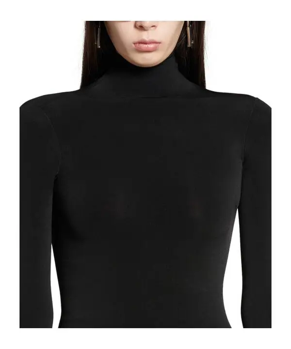 Balenciaga High Collar Long Sleeve Mini Dress