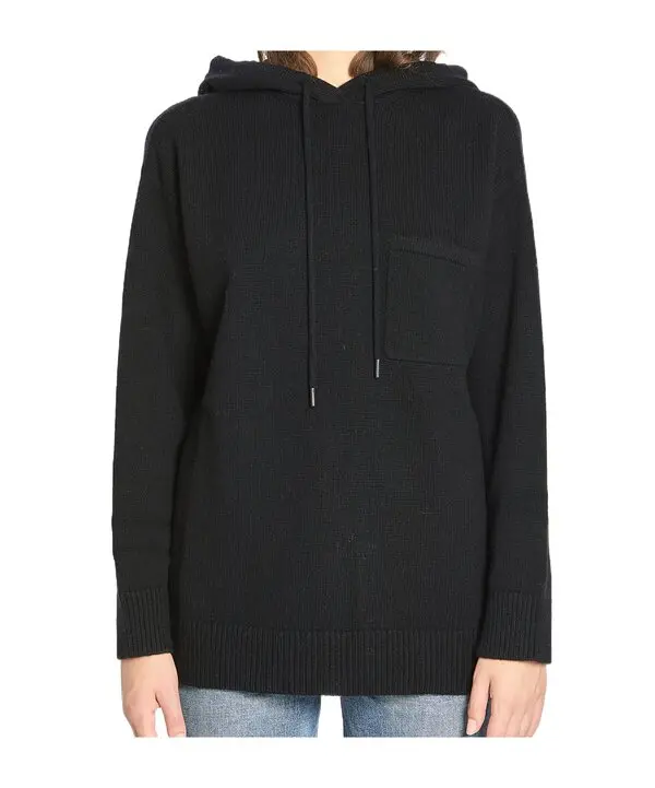 Max Mara Liana Hooded V-neck Sweater - Black