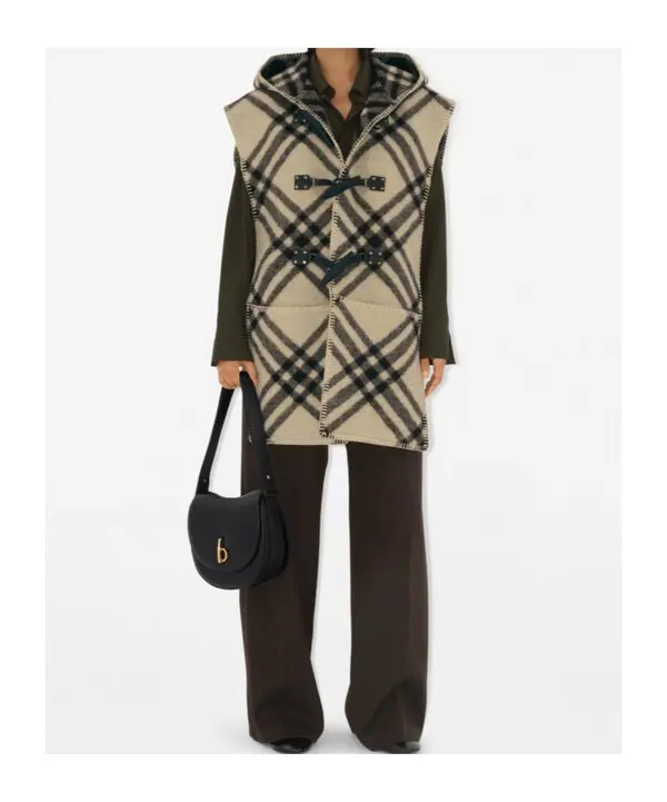 Burberry Check Wool Cape