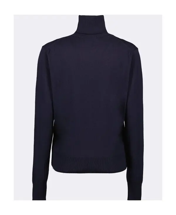 AMI Paris De Coeur High Neck Knitted Jumper - Blue
