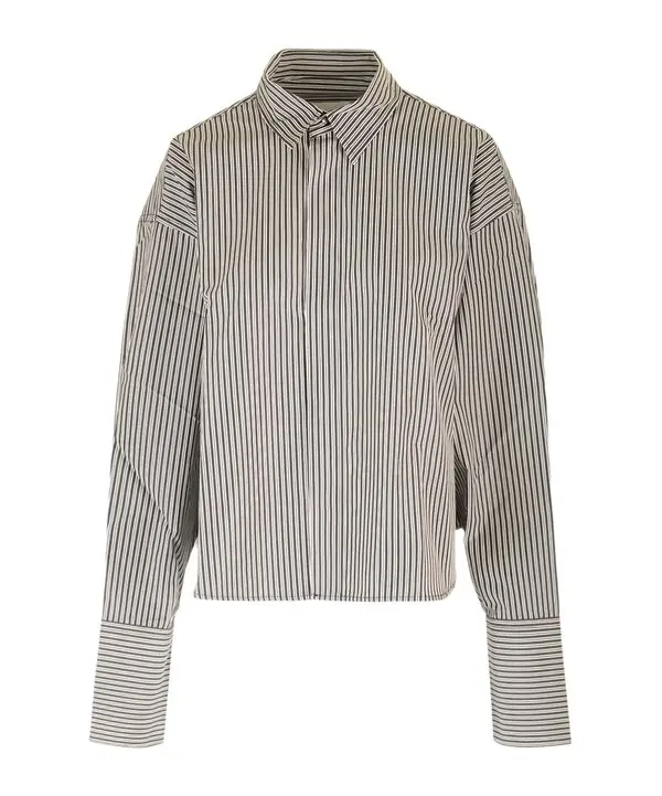 Ami Striped Long-sleeve Shirt - Gray