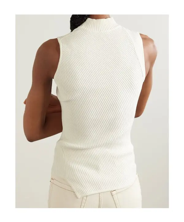 TOTEME Almaz Ribbed Tank Top - White