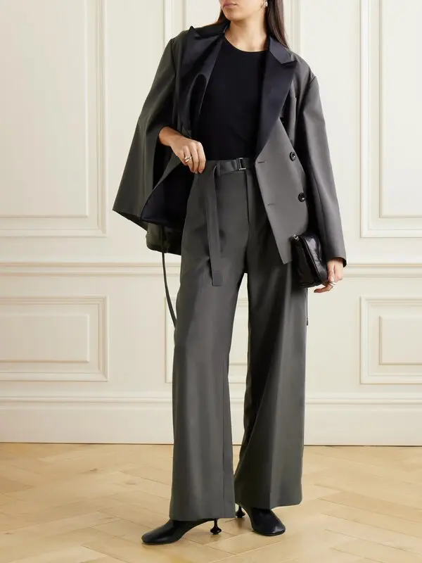 Sacai Belted Wide-leg Trousers