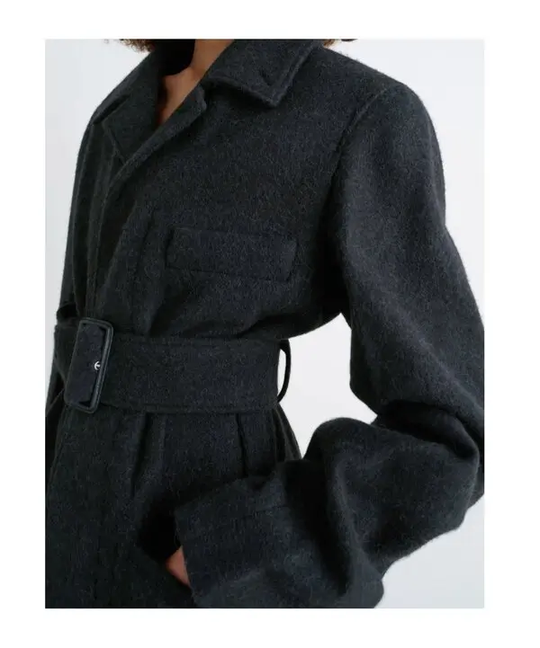 LEMAIRE Belted Tailored Coat - Black
