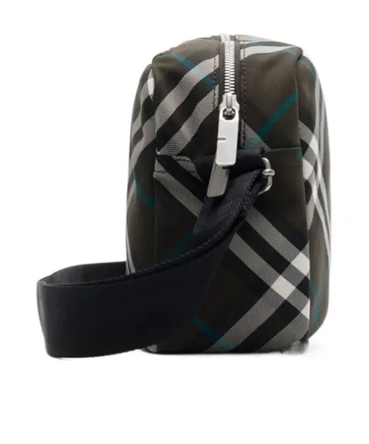 Burberry Ekd Motif Checked Messenger Bag