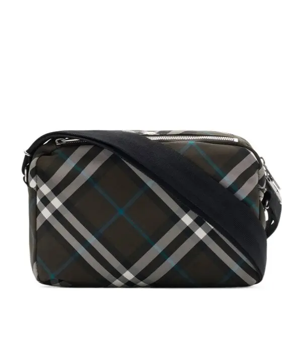 Burberry Ekd Motif Checked Messenger Bag