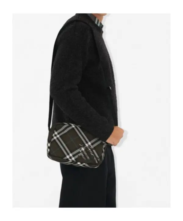 Burberry Ekd Motif Checked Messenger Bag