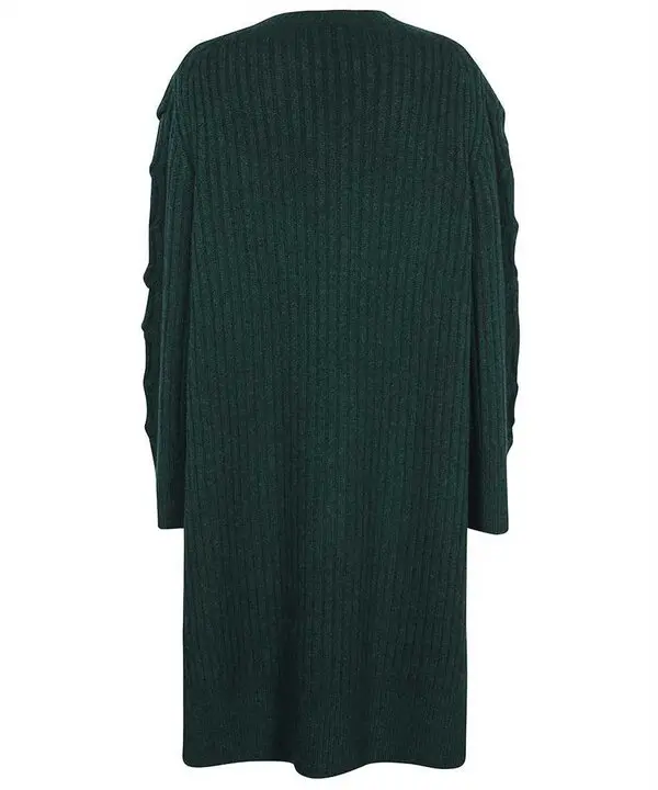 Stella McCartney Ribbed Crew Neck Long Sleeve Sweater Dress With Embellished Details