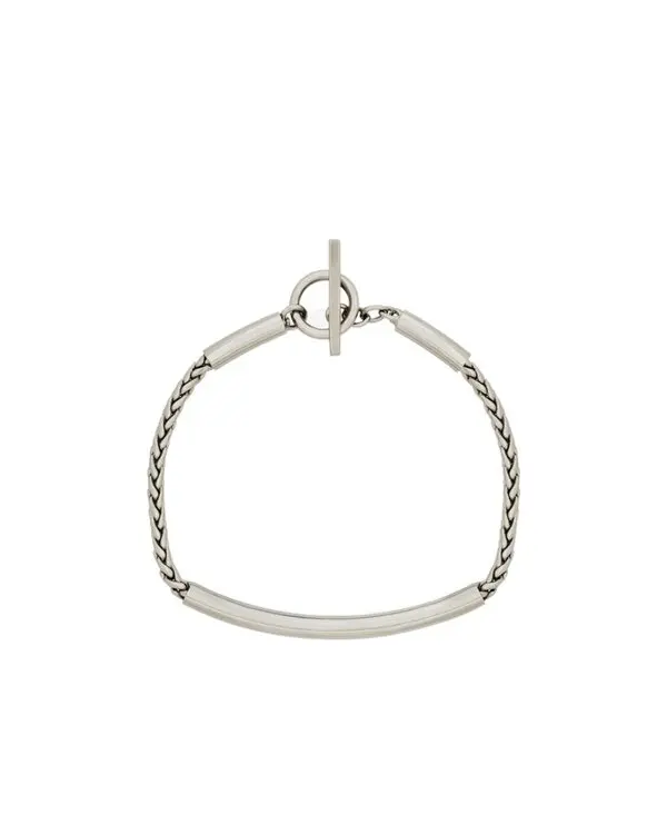 Saint Laurent Tube Chain Bracelet In Metal - Gray