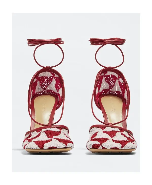 Bottega Veneta Hand-crocheted Wavy Triangle Stretch Sandals