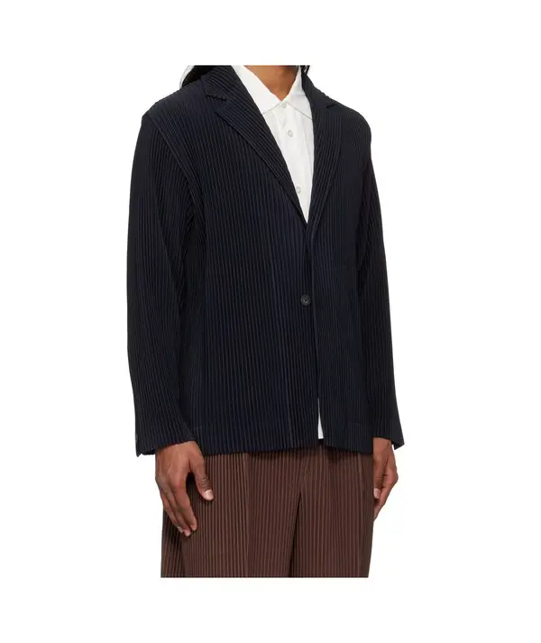 Issey Miyake Homme Plissé Basics Buttoned Blazer - Black