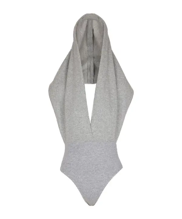 Balmain Draped Hooded Bodysuit - Grey