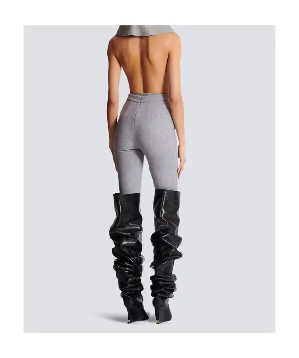 Balmain Draped Hooded Bodysuit - Grey