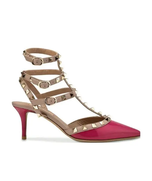 Valentino Garavani Studded T-strap High Heels - Brown