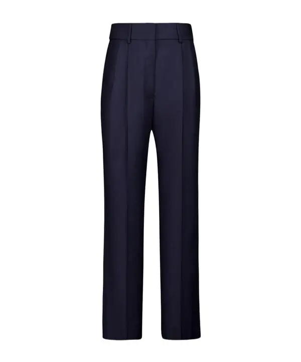 BLAZÉ MILANO Straight Leg Pleated Pants - Navy Blue
